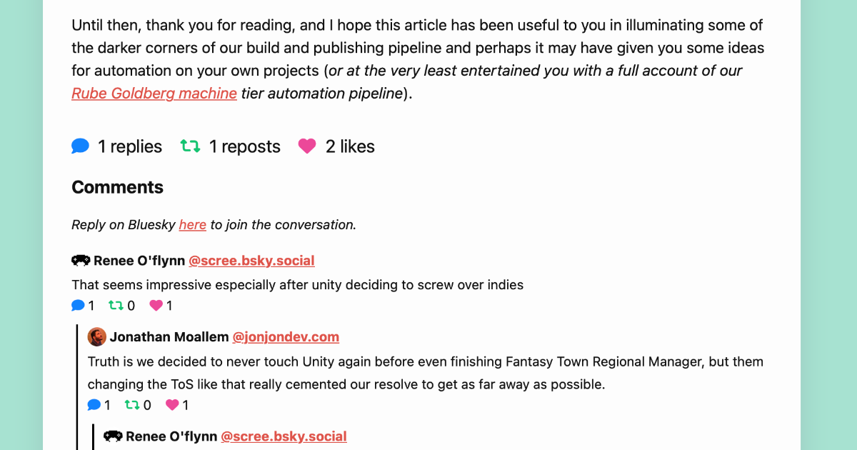 The absolute simplest way to use your Bluesky posts as a blog comment backend | Caps Collective Blog
